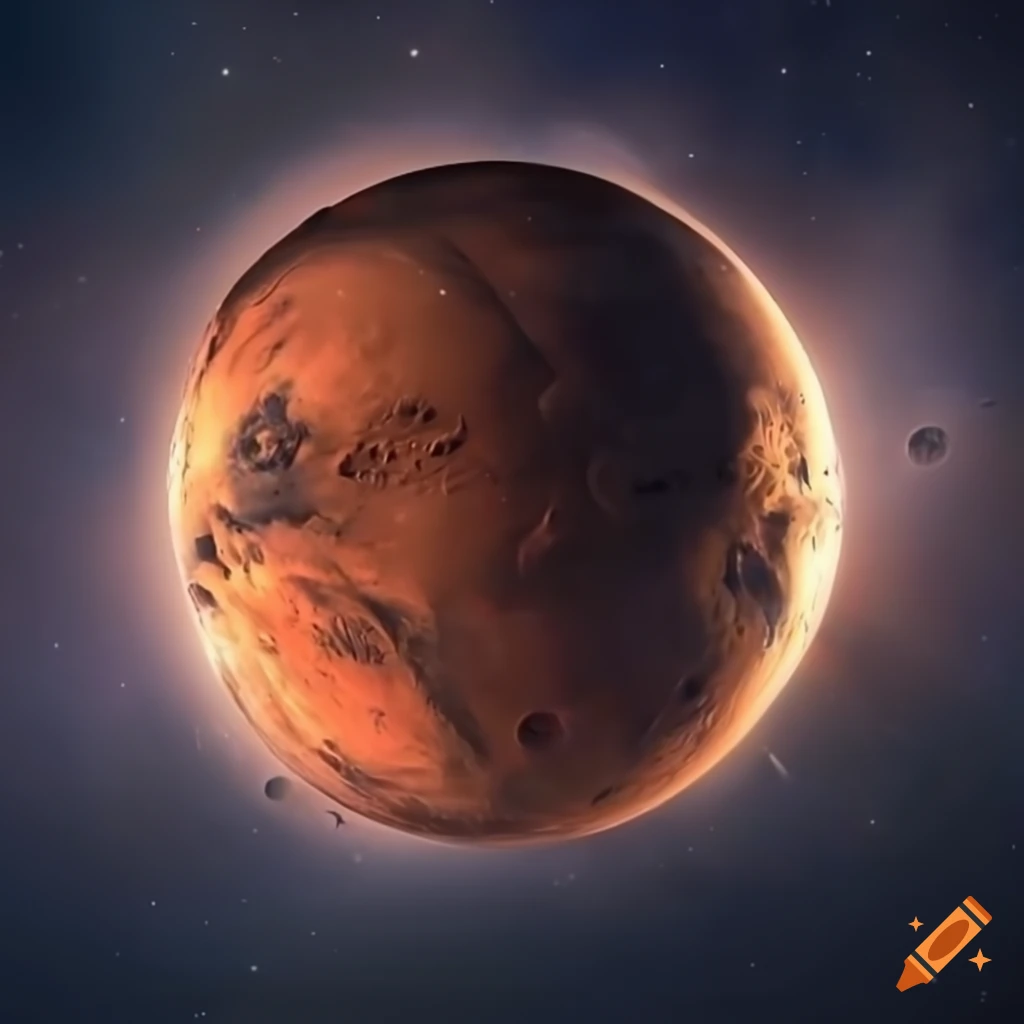 Image of a futuristic Mars landscape with a space portal on Craiyon