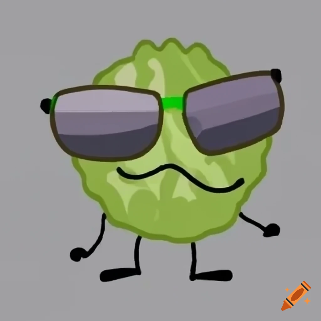 Vibrant limey character with sunglasses on Craiyon