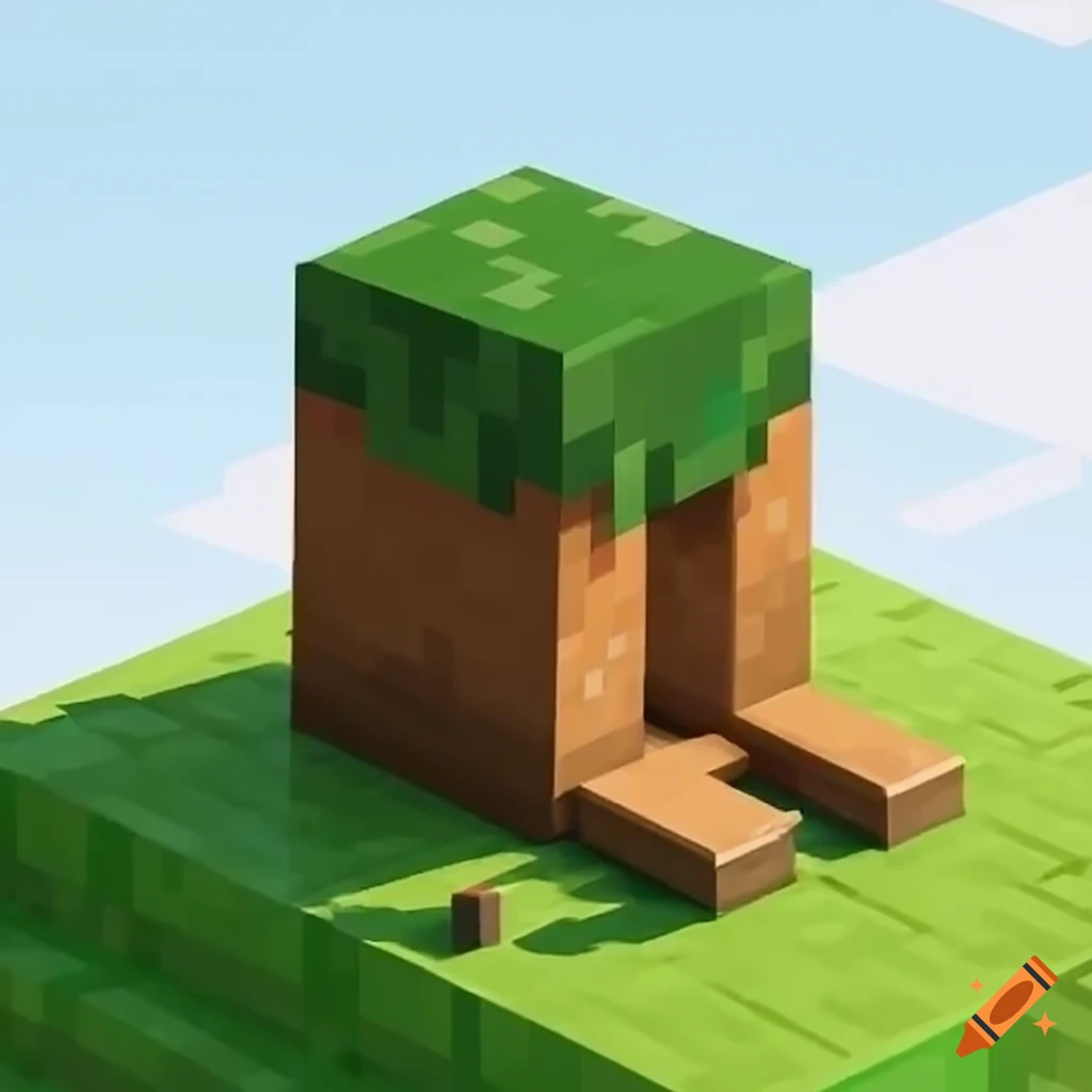 Minecraft character walking on Craiyon