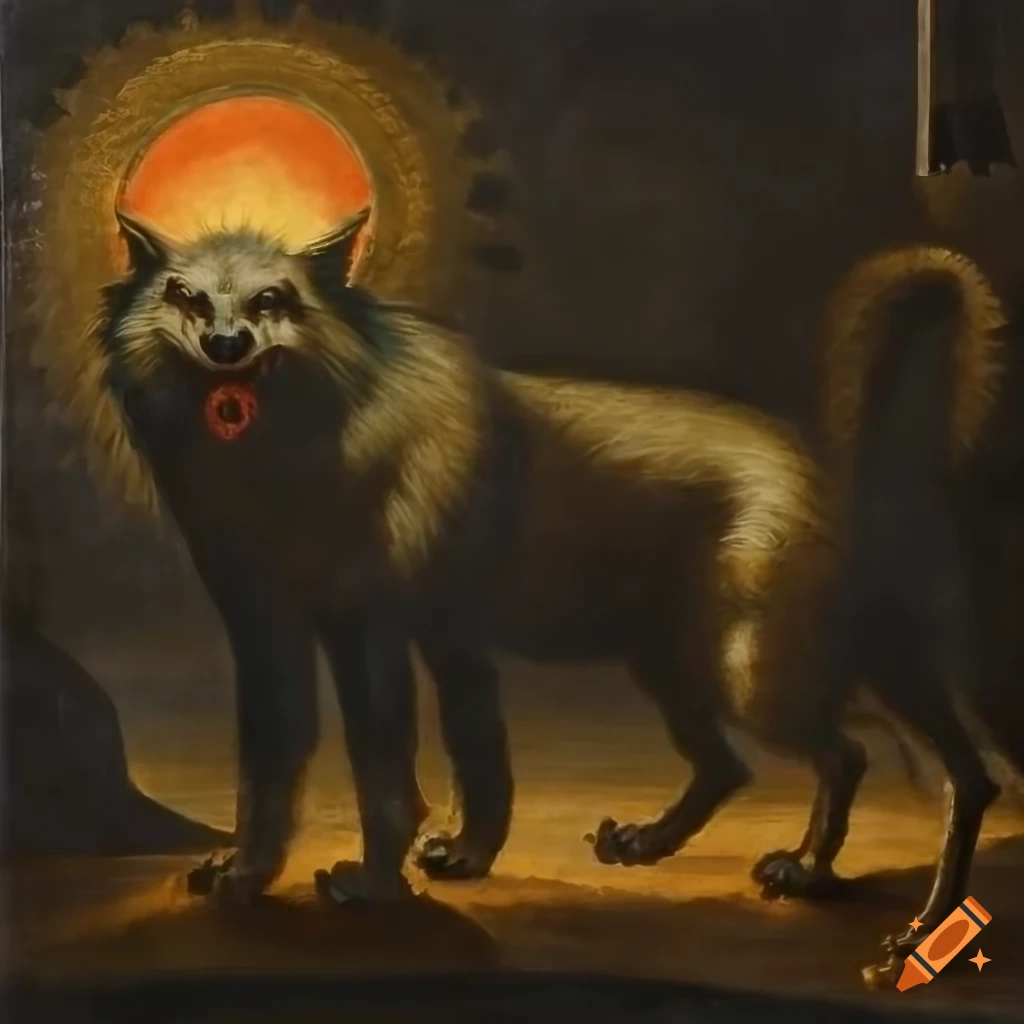 16th century French illuminated painting of werewolf courtship on Craiyon