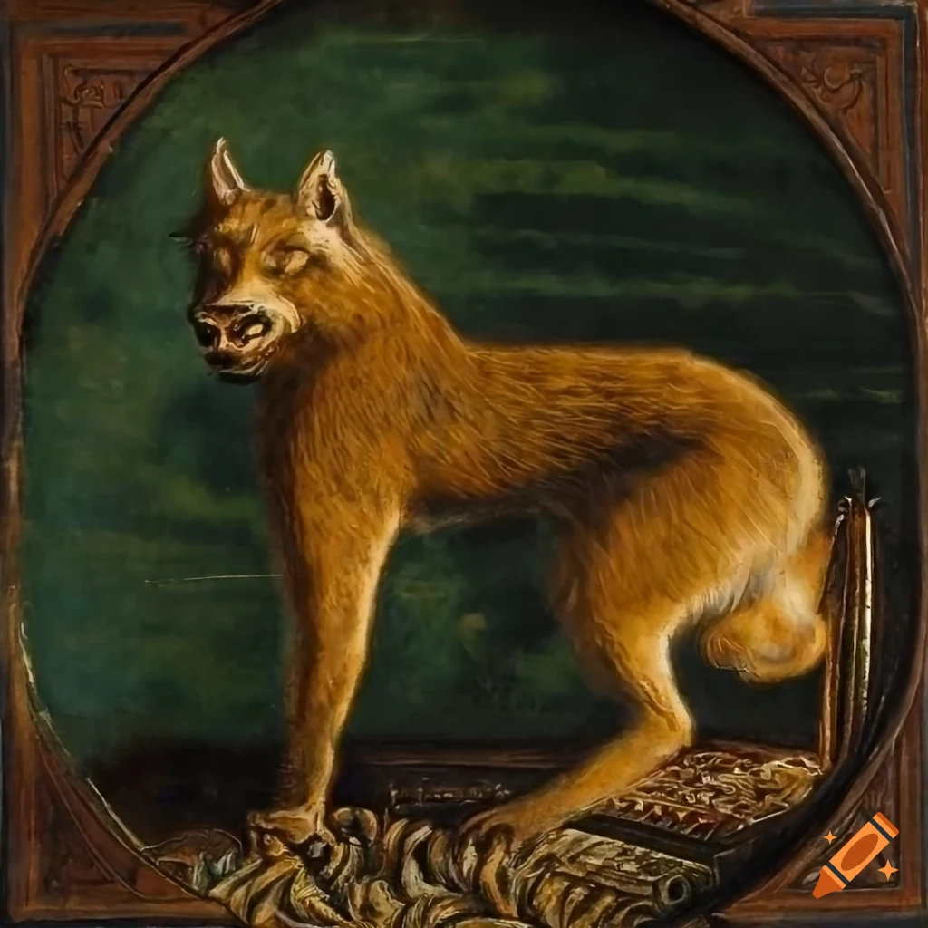 16th century French illuminated manuscript with werewolf courting scene ...