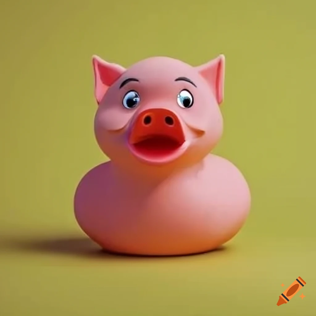 Cartoon pig rubber duck toy on Craiyon