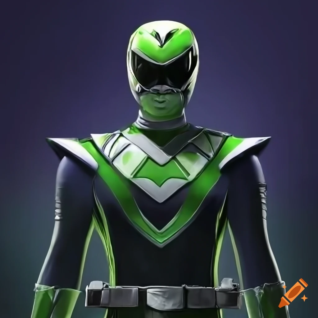 Green and purple witch power ranger rendered in high quality on Craiyon
