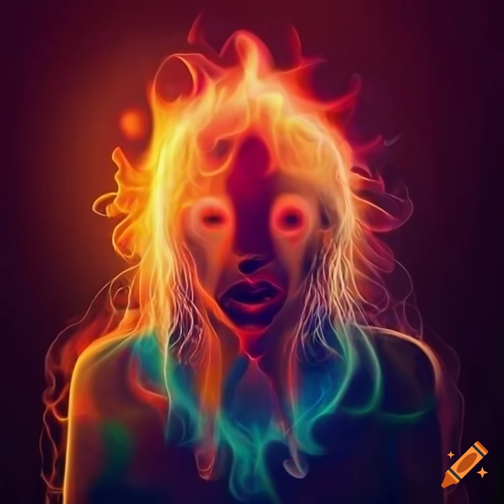 Digital artwork of flames and sparks on Craiyon