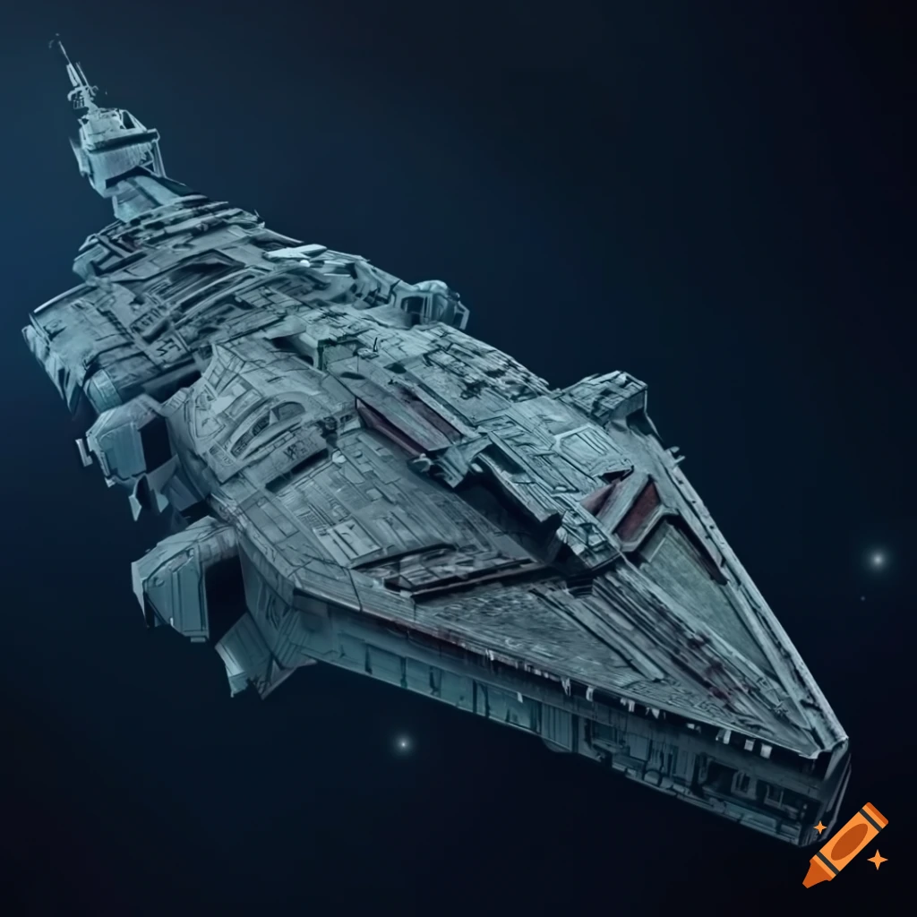 Slovѣnʹsk-class spaceship inspired by star wars on Craiyon