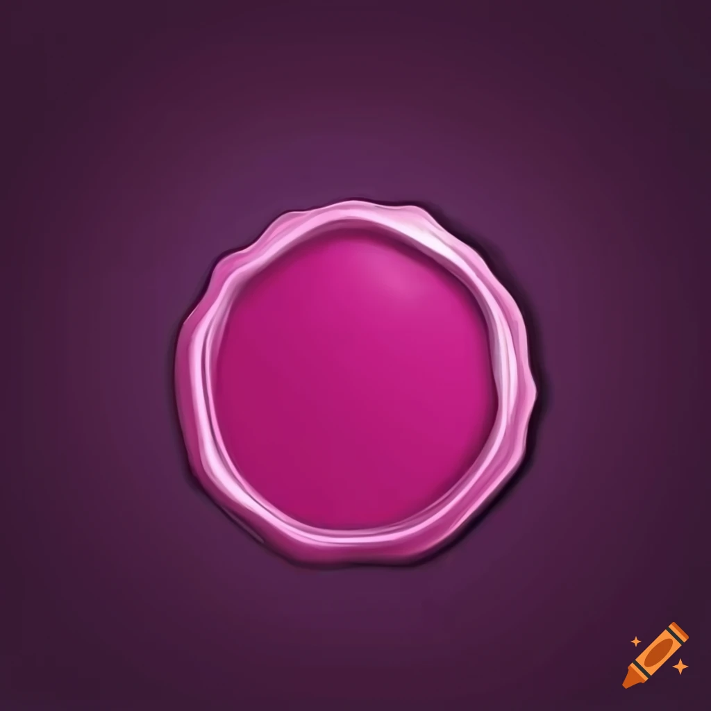 Elegant drawing of a pink and white diamond-shaped wax seal on Craiyon
