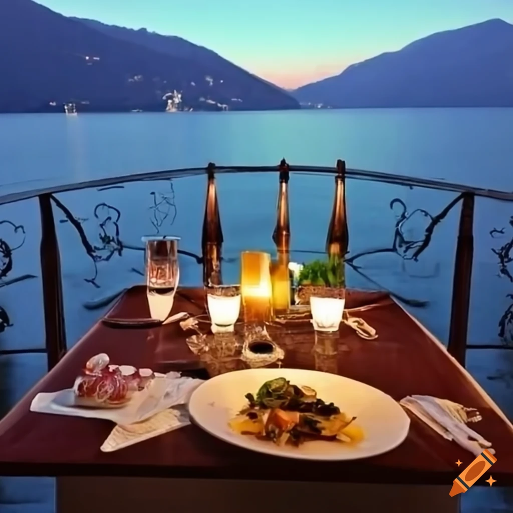 Dinner by lake como, italy on Craiyon