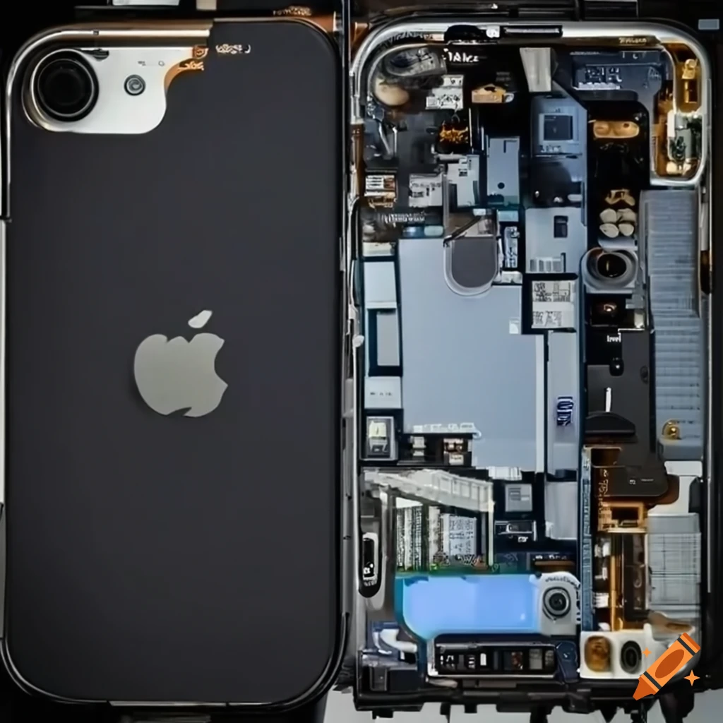 Internal view of an iPhone on Craiyon