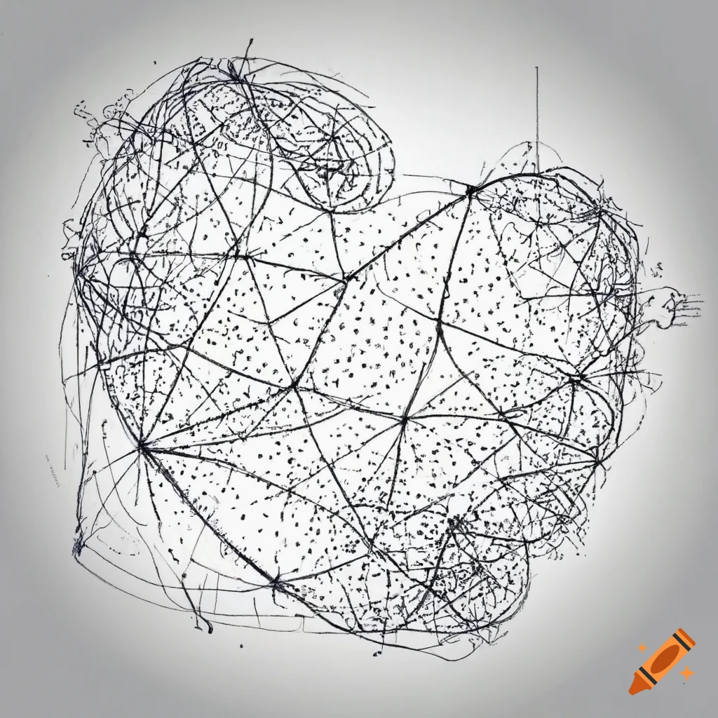 Abstract map illustration with waypoints and fractals on Craiyon