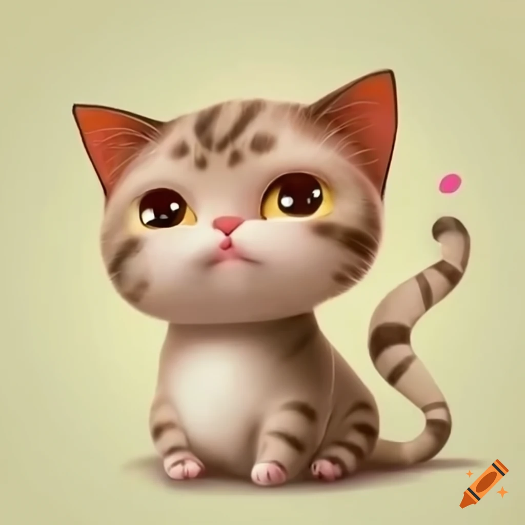 Cute animated cat on Craiyon