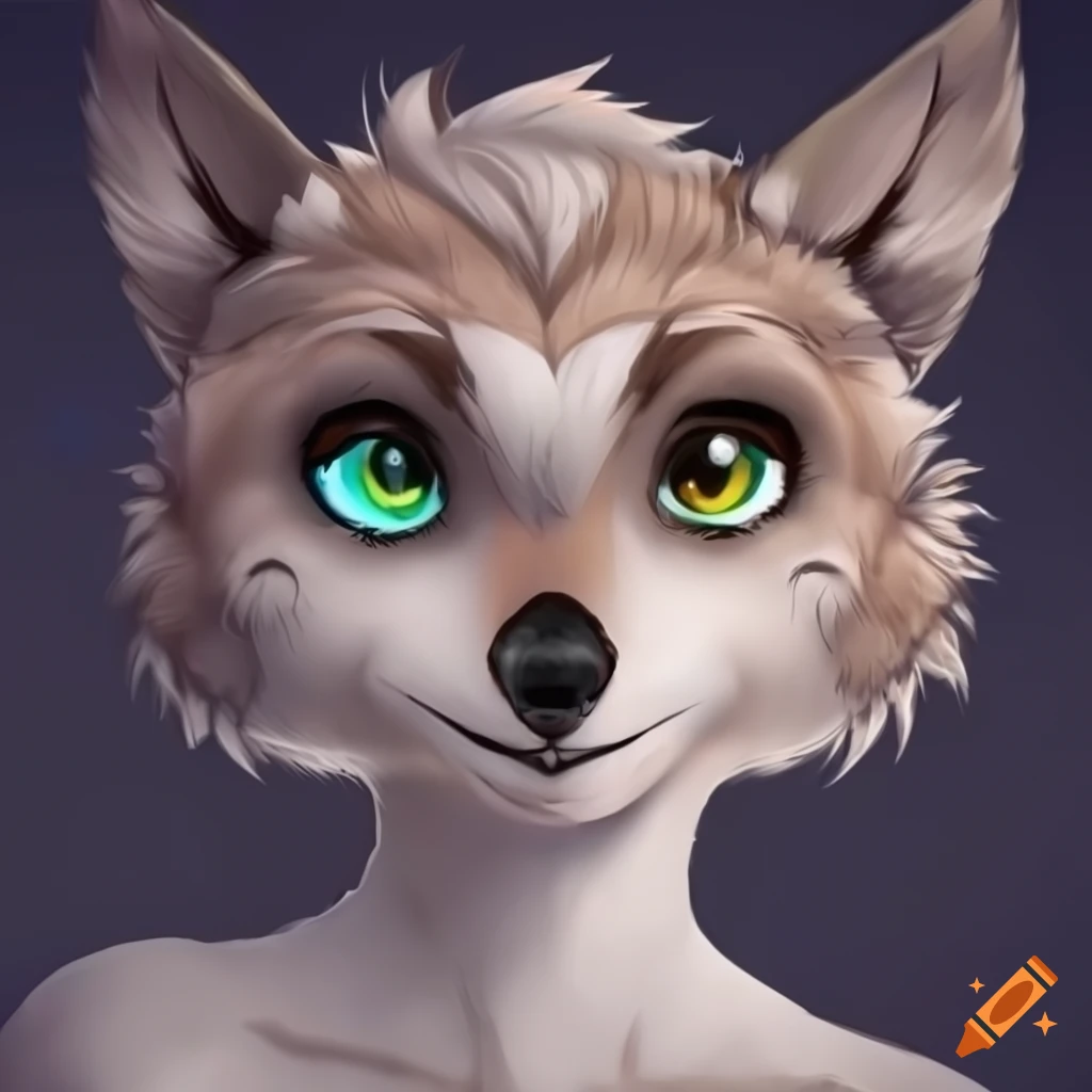 Portrait of a female furrie wolf owl hybrid on Craiyon