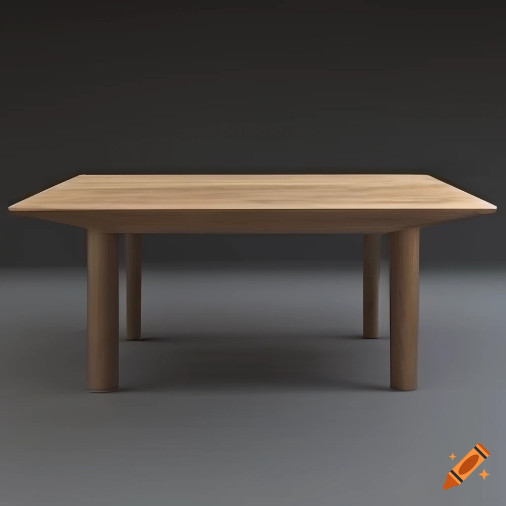 Modern 3D model of a long square kitchen table on Craiyon