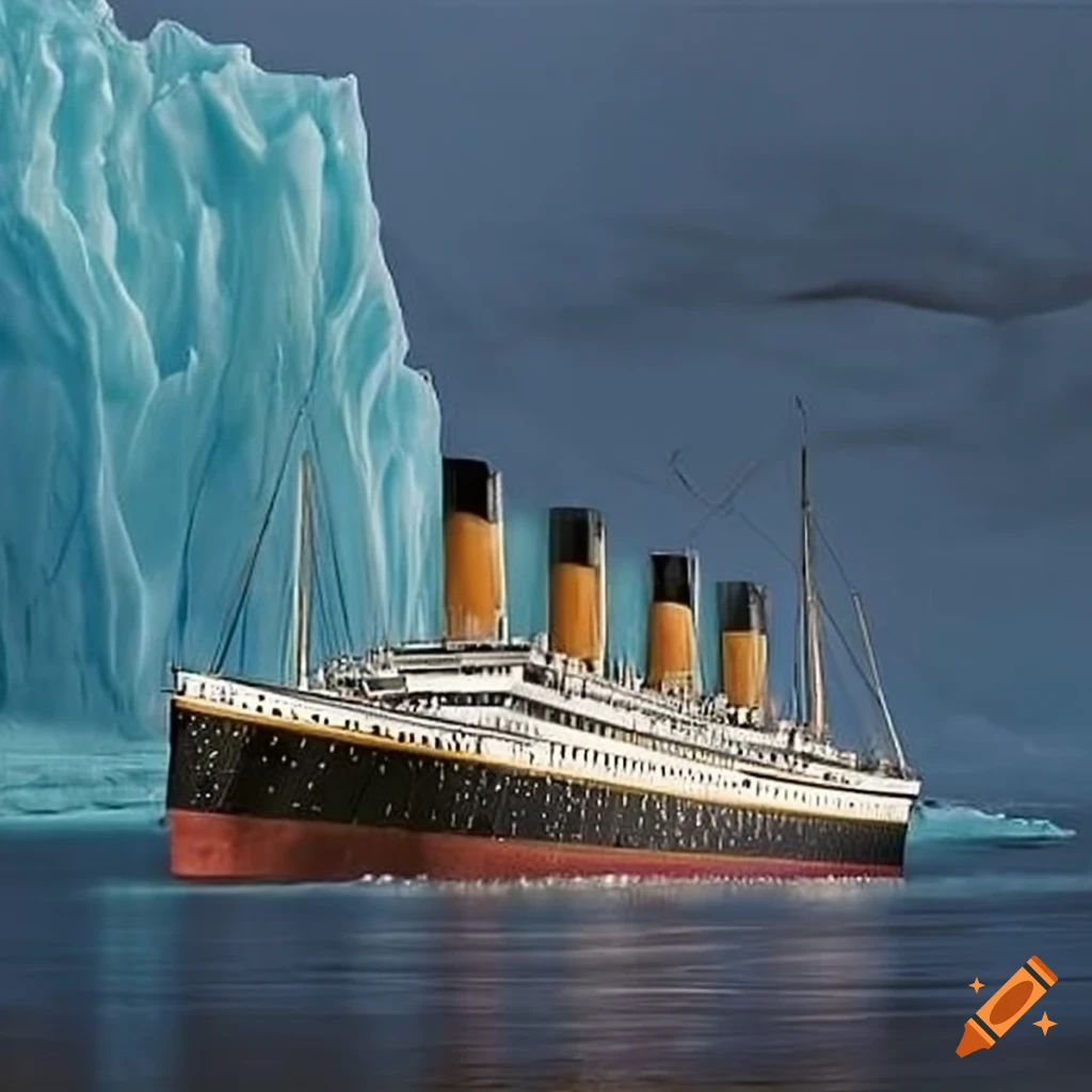 Titanic hitting an iceberg on Craiyon