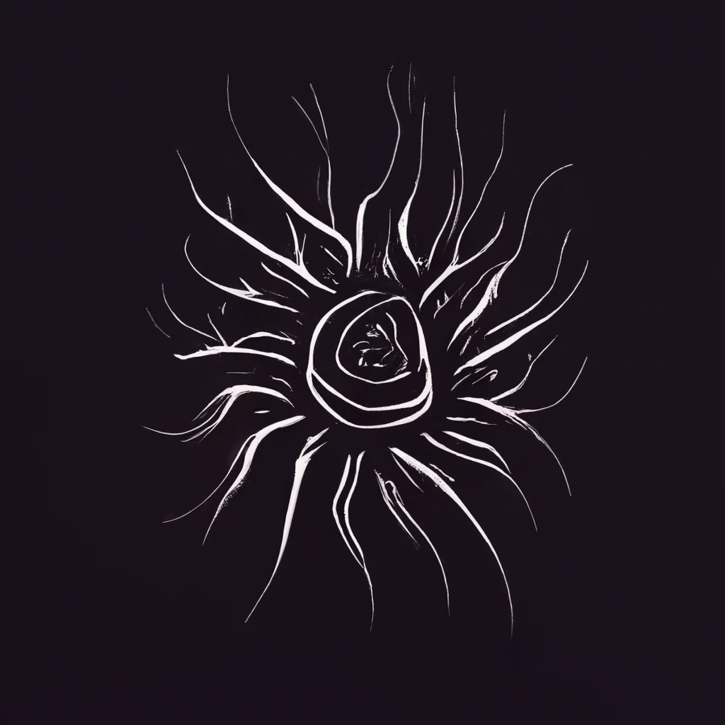 Black rose linocut logo design