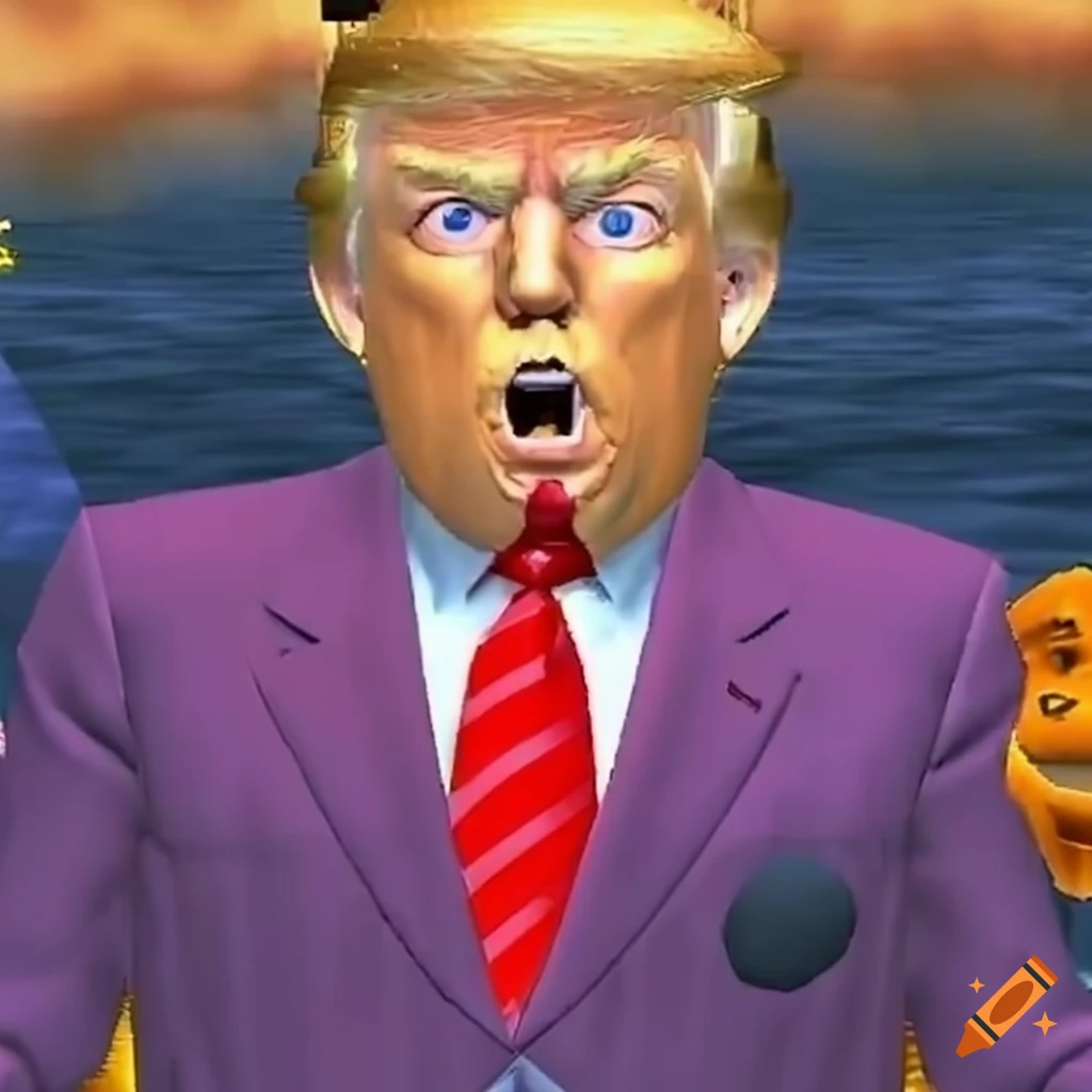 Donald trump in super mario 64 gameplay on Craiyon