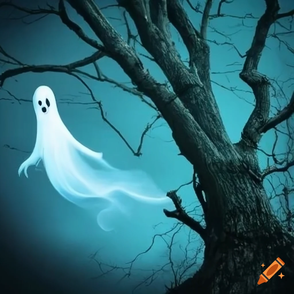 Mysterious ghost in a tree on Craiyon
