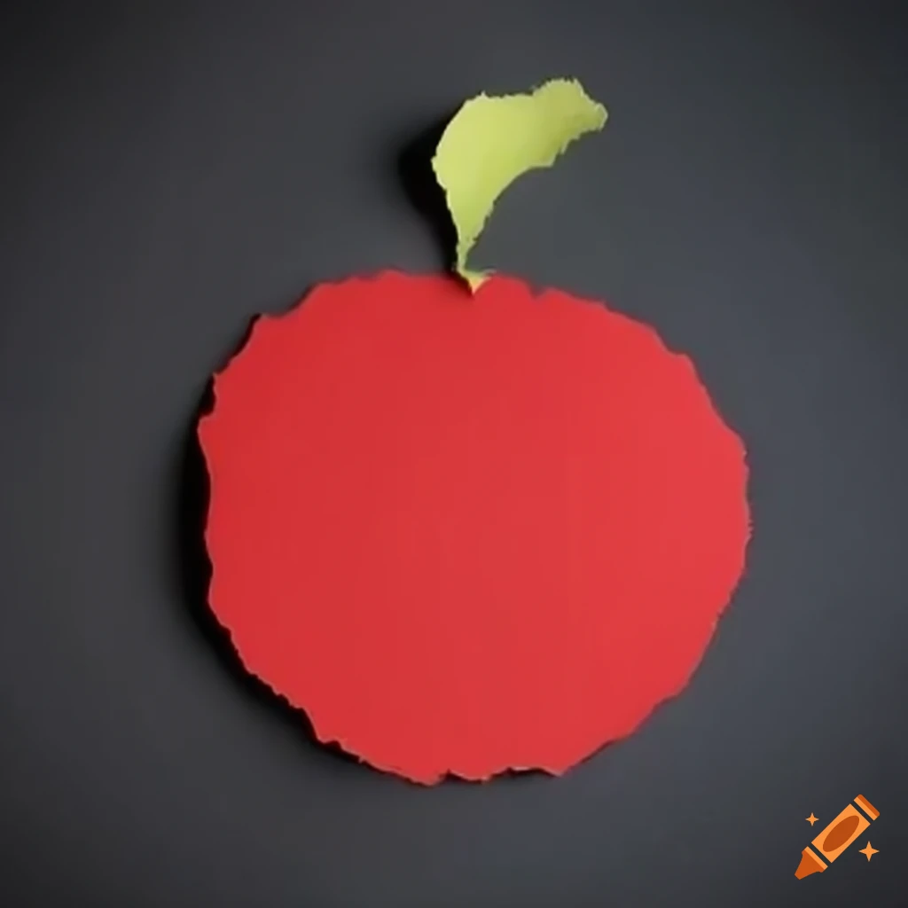 Red paper apple shape on Craiyon