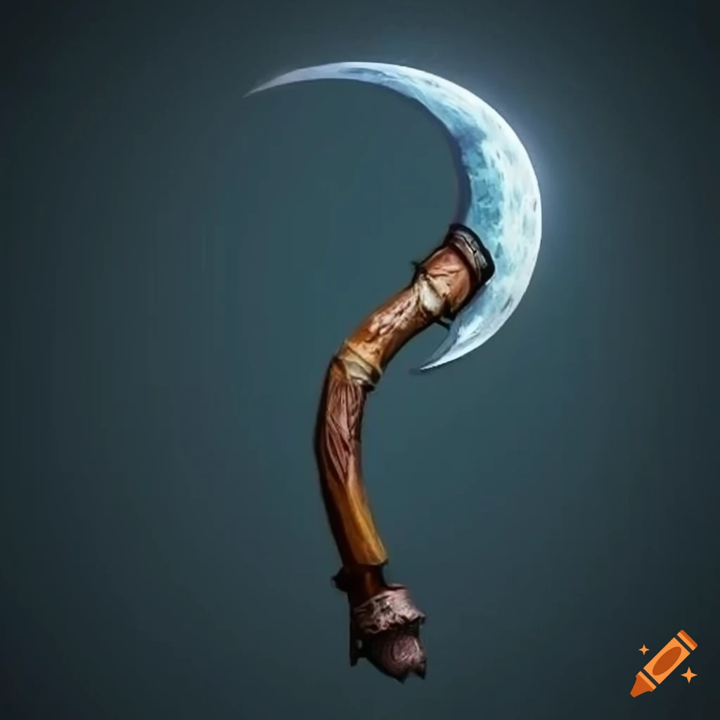 Moon sickle in medieval rpg style on Craiyon