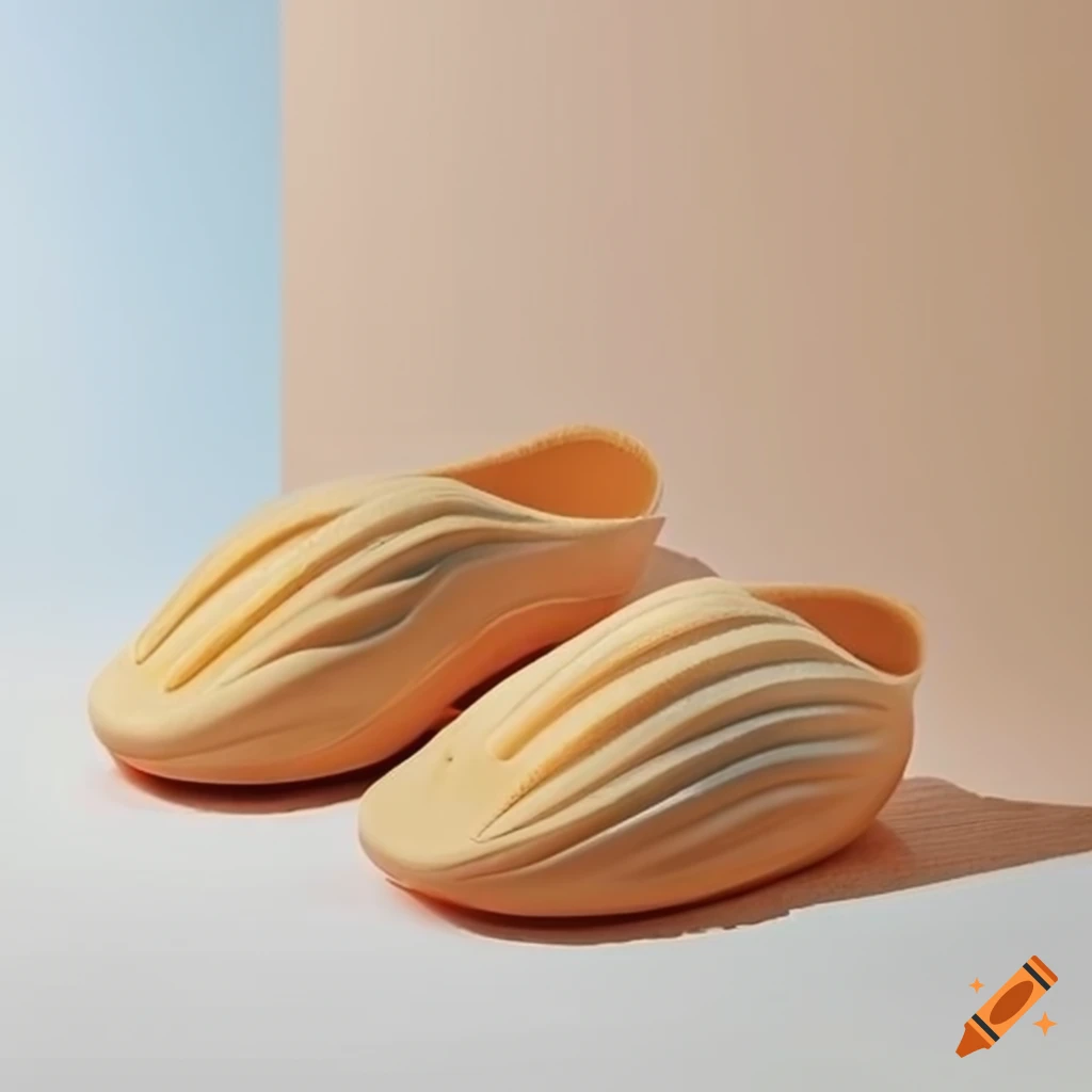 Futuristic laceless blob yeezy slipper collaboration on Craiyon