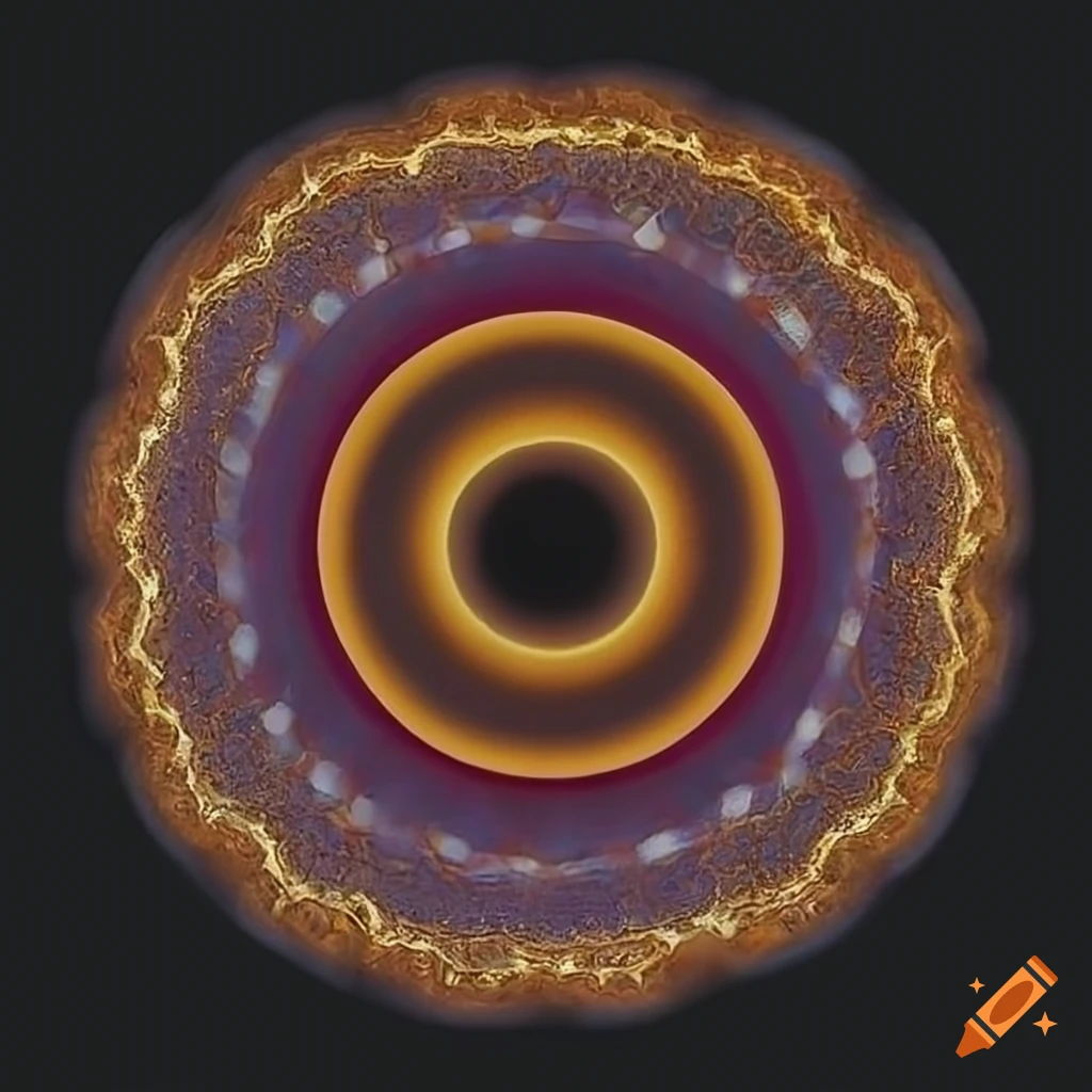 Ochre ring in a geometric pattern on Craiyon