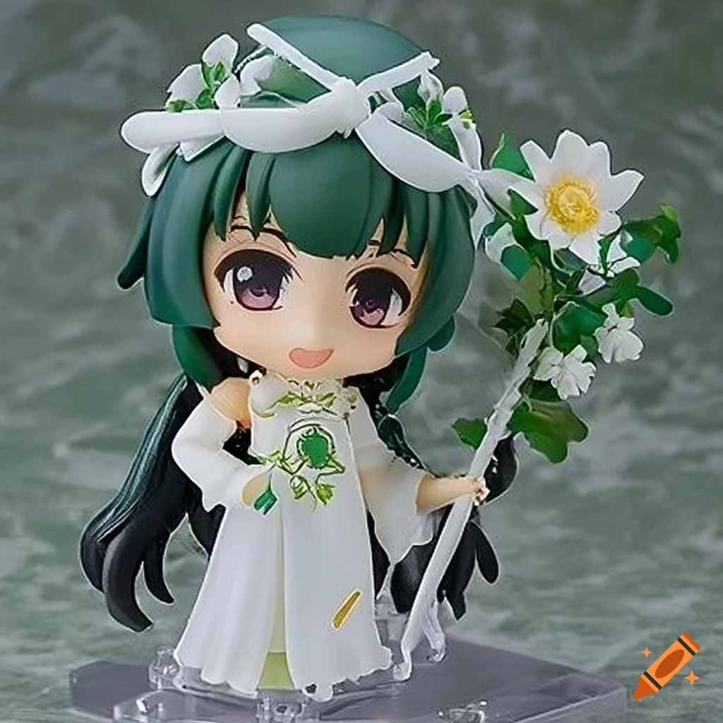 Nendoroid figure of a nature queen surrounded by vines and flowers on ...