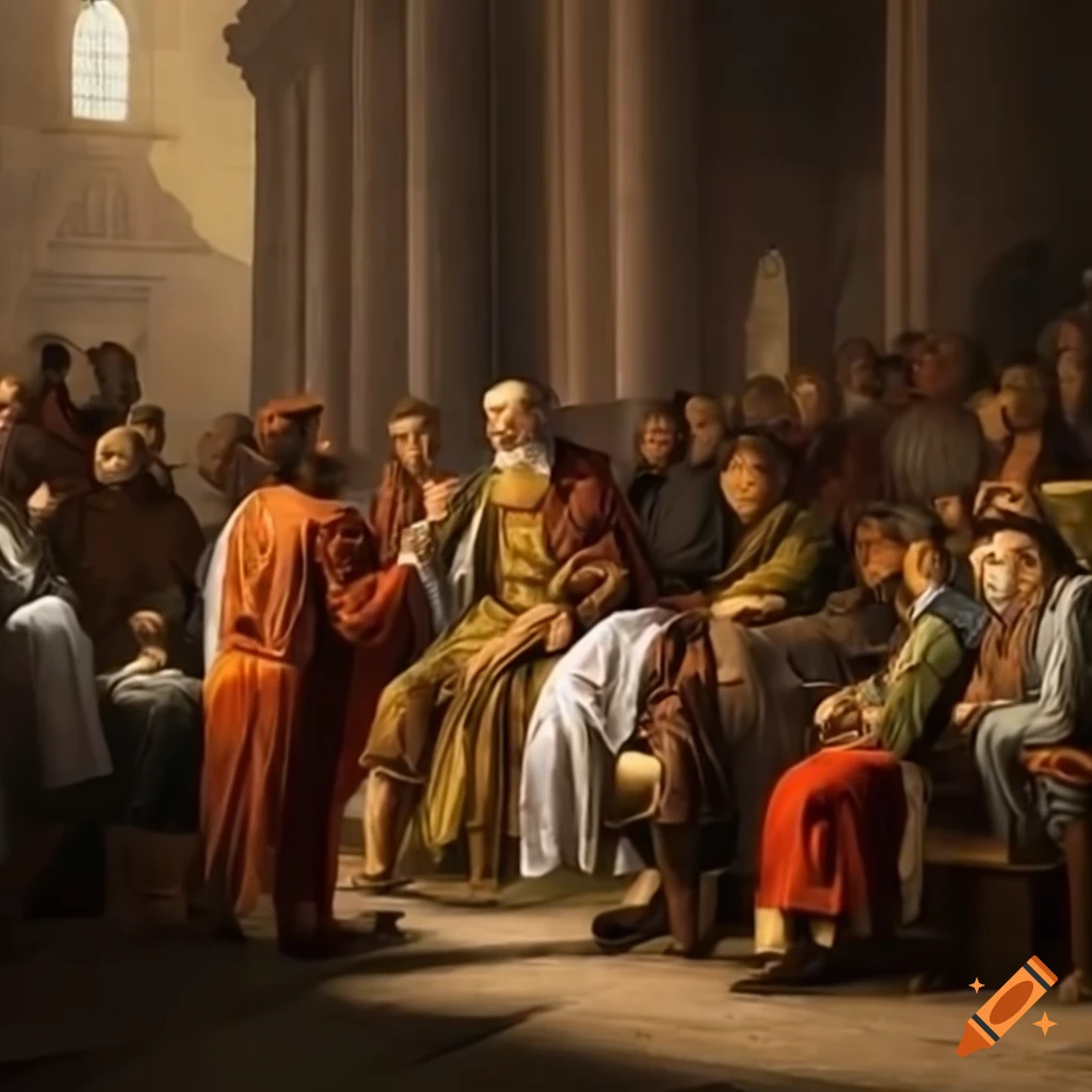 Image of Apostle Paul teaching a diverse group of people on Craiyon