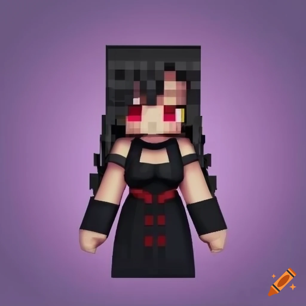 Render of a vampire woman in Minecraft on Craiyon