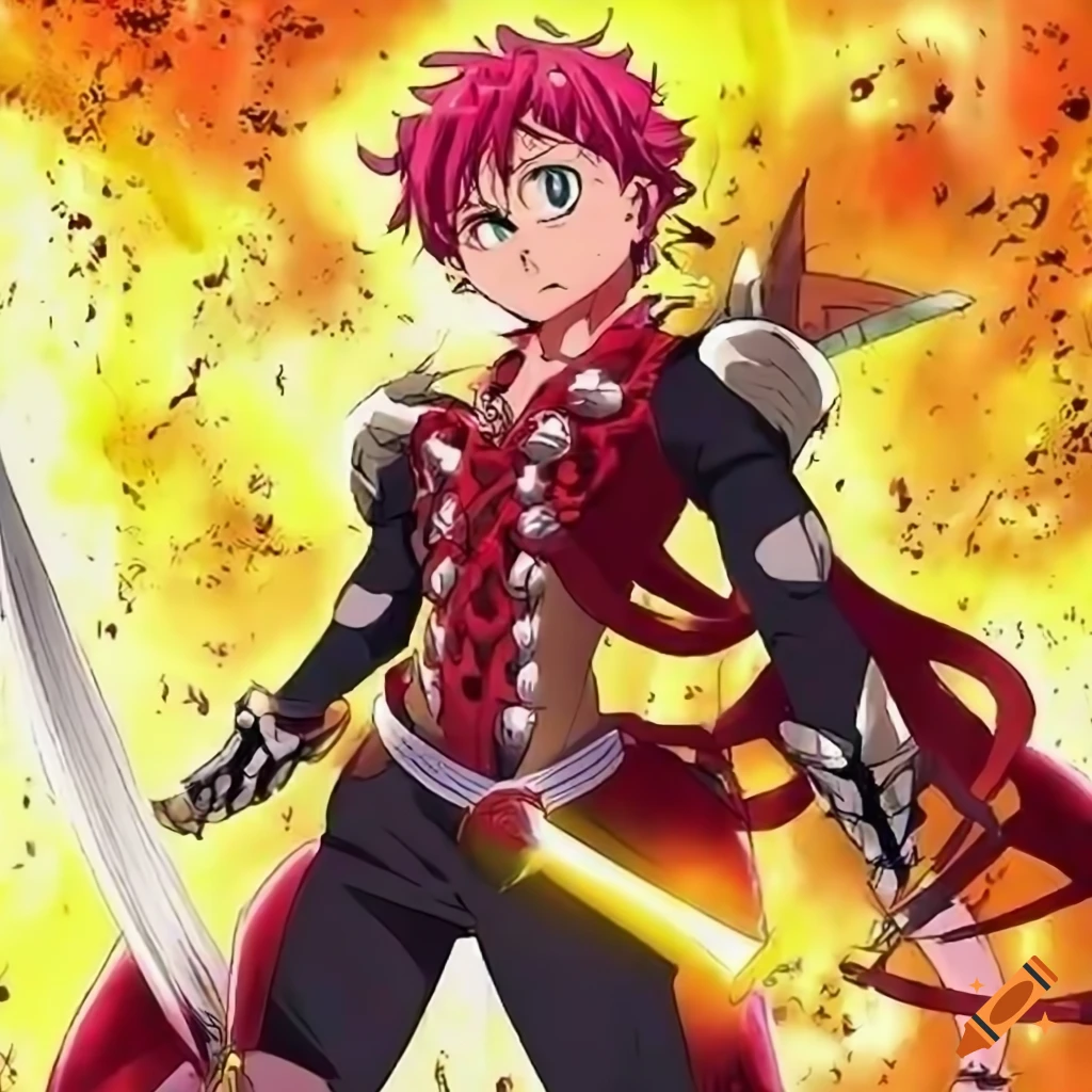 Illustration of a male knight with various hair colors on Craiyon