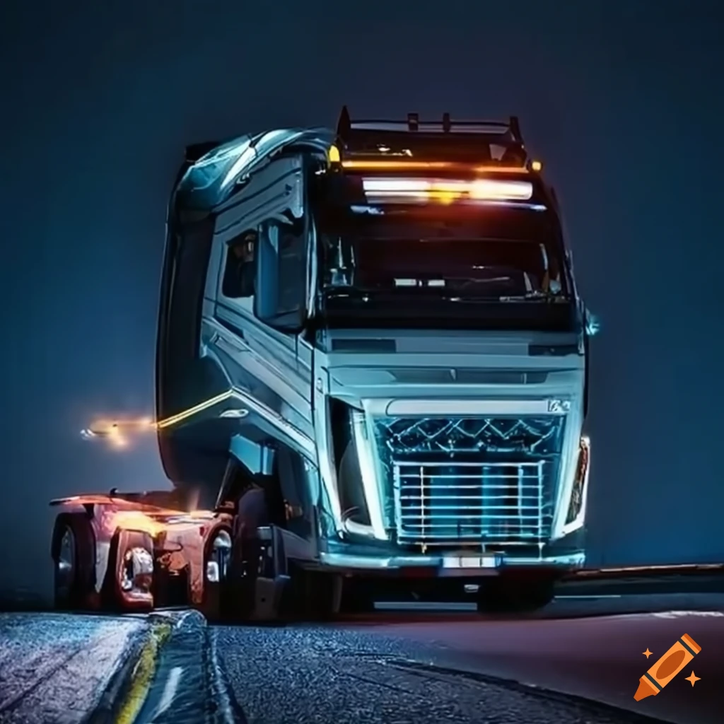 Volvo fh16 truck with lights and bullbar on Craiyon