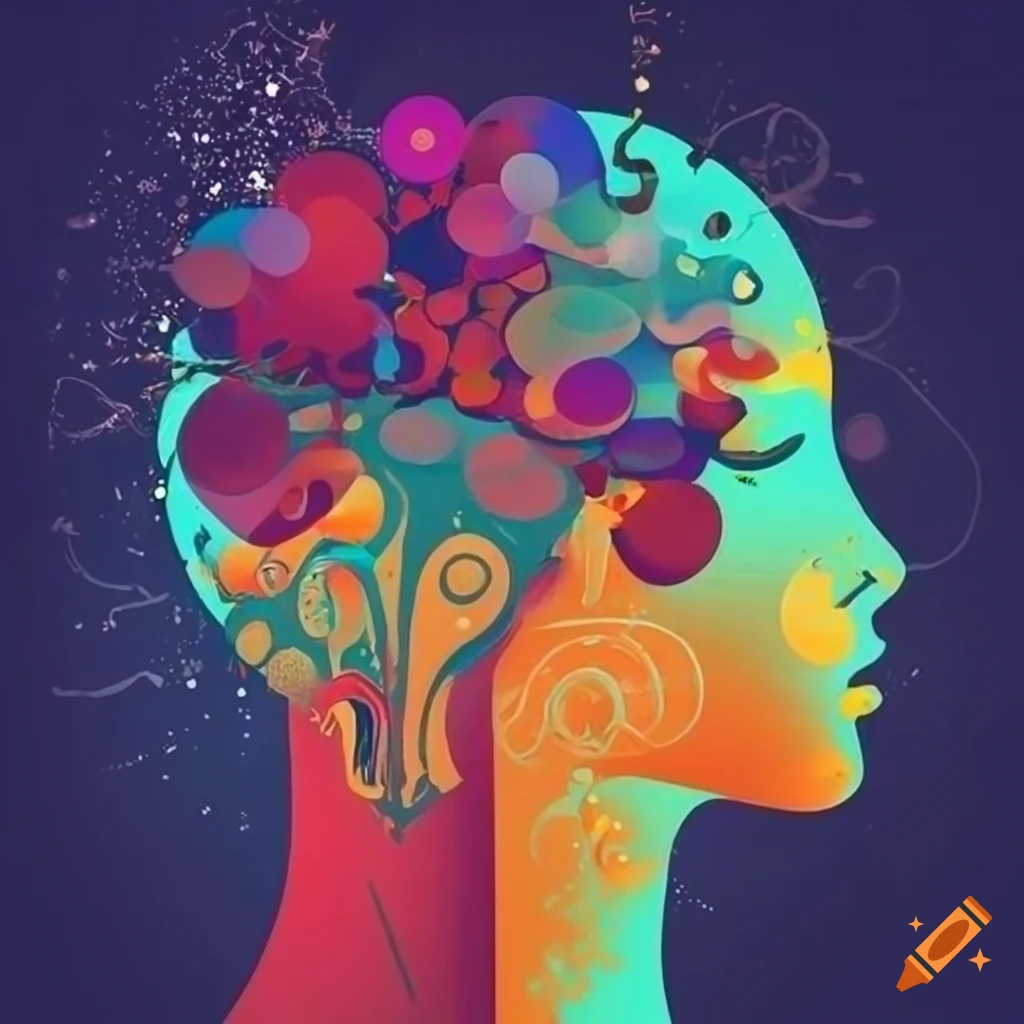 Abstract retro banner for mind and behavior on Craiyon