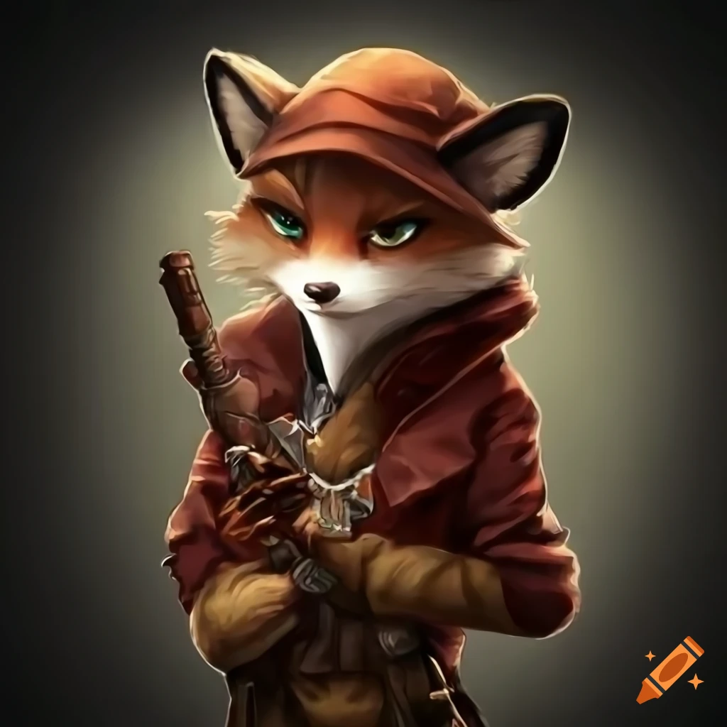 Hyper realistic anthropomorphic fox adventurer on Craiyon