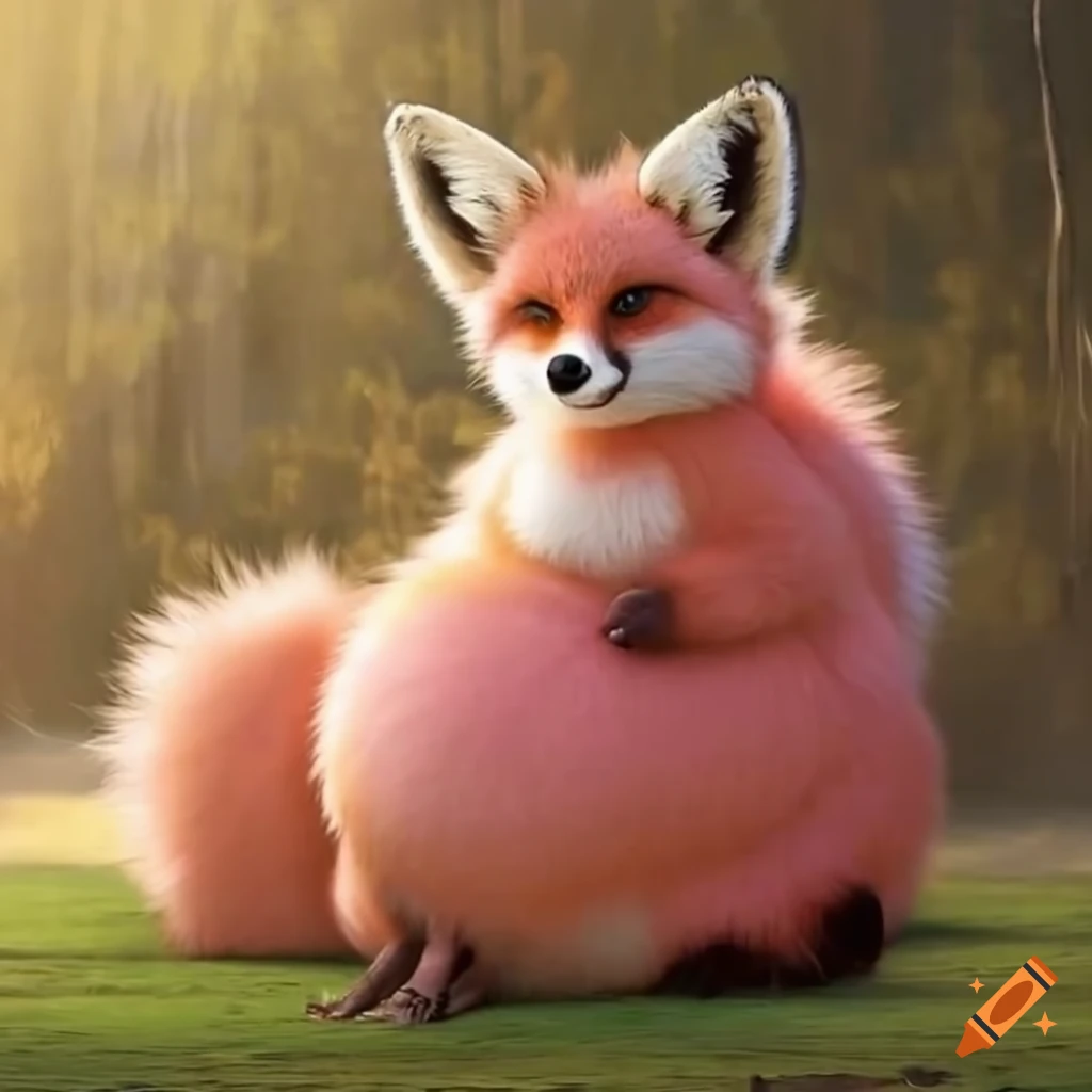Fluffy zorua fox with a pink belly on Craiyon