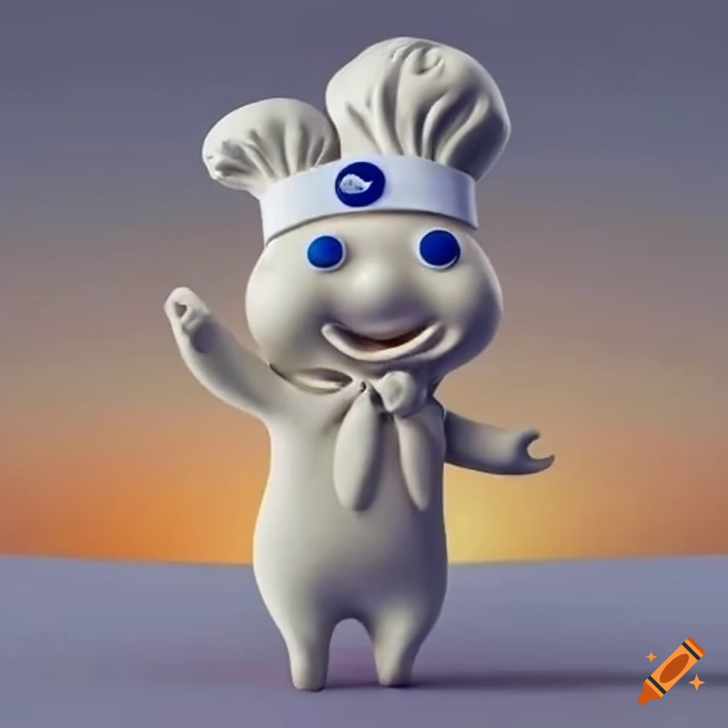 Sunset ride of the Pillsbury dough boy on Craiyon