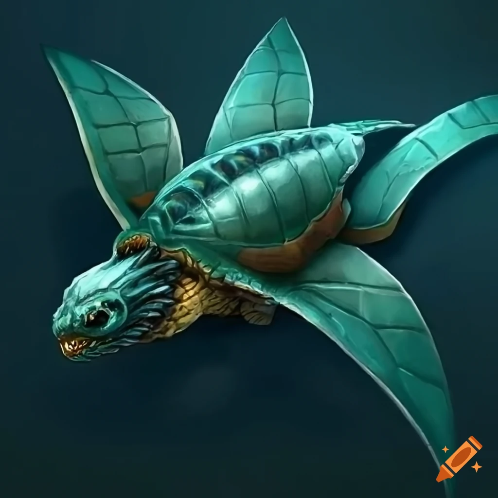 Dragon turtle sculpture on Craiyon