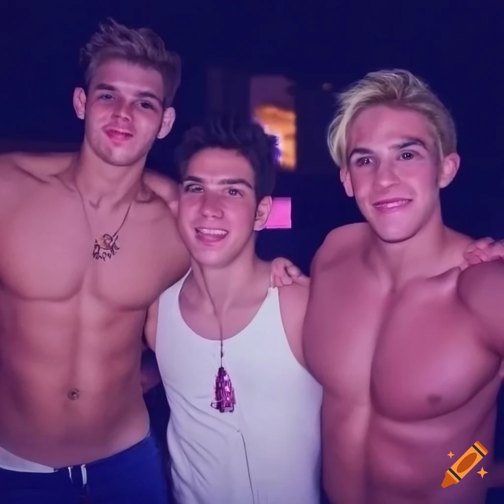 College party selfie with hunky frat man on Craiyon