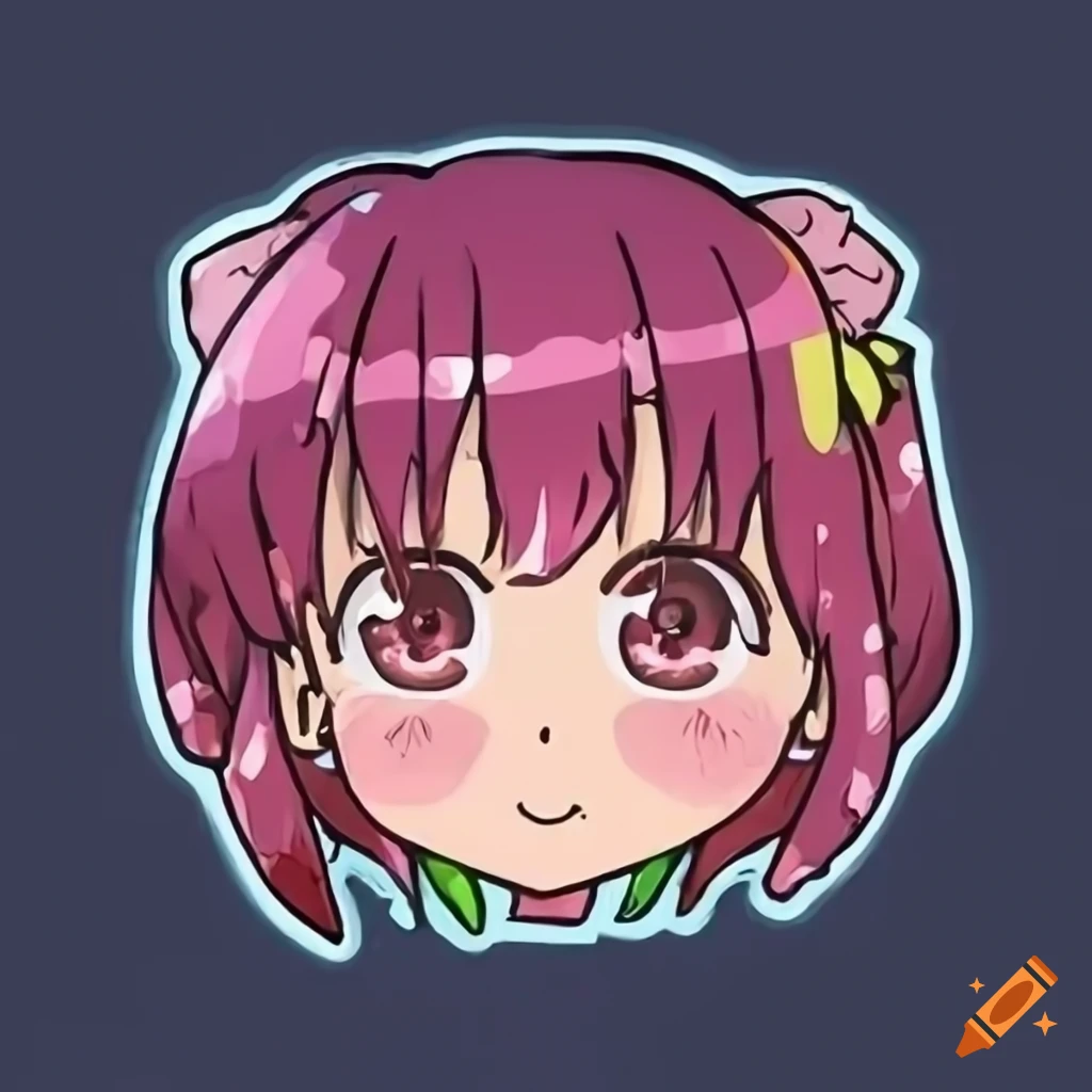 Colorful and cute anime sticker design on Craiyon