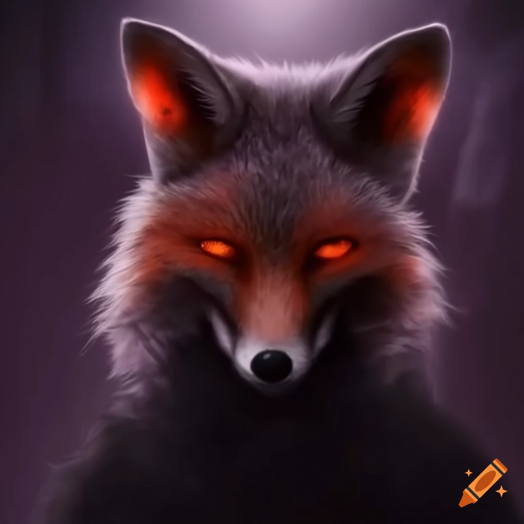 Spooky fox in a horror theme