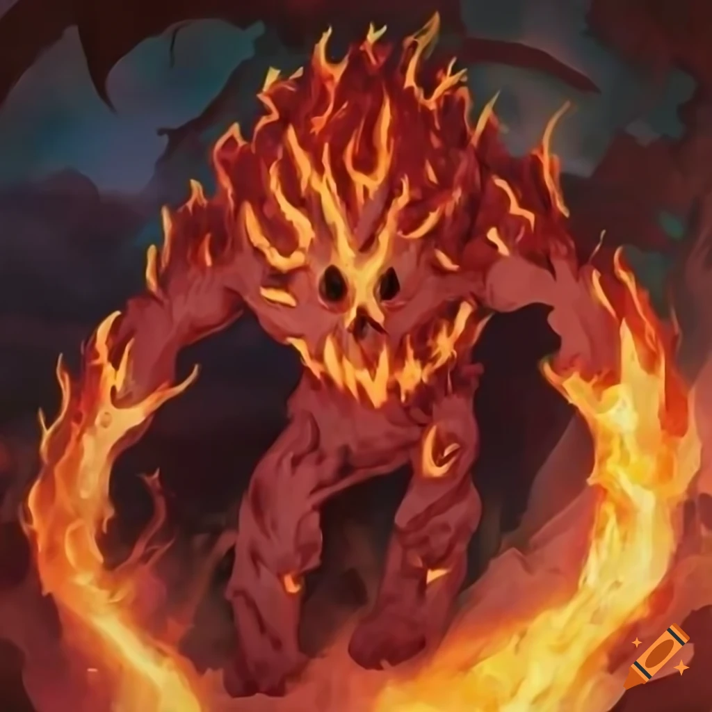 Art of a lesser fire elemental on Craiyon
