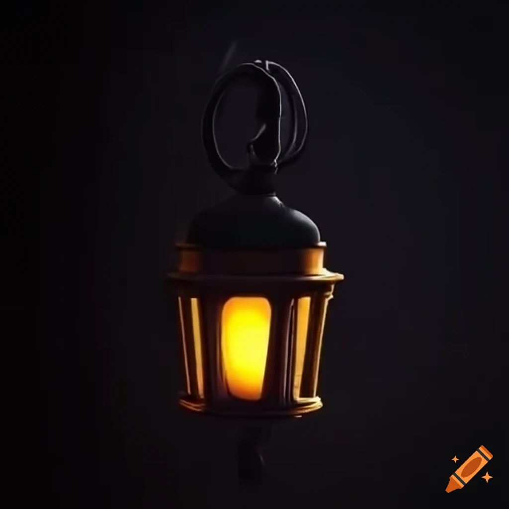 Conceptual image of a blind man holding a lamp in the dark on Craiyon