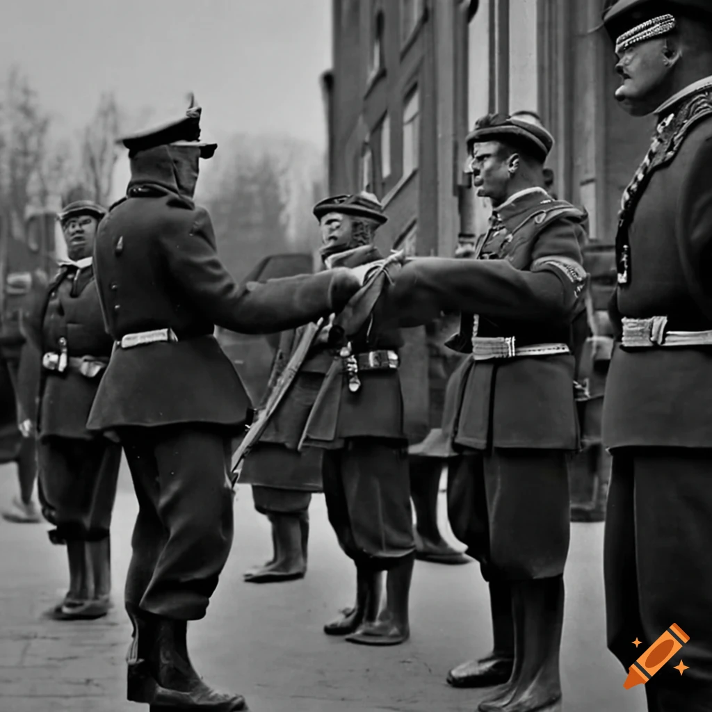 Photo of free city of danzig police welcoming german soldiers in 1940 ...