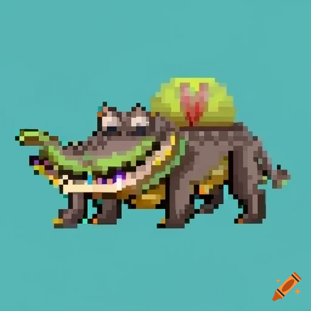 Pixel art of a unique mythical creature