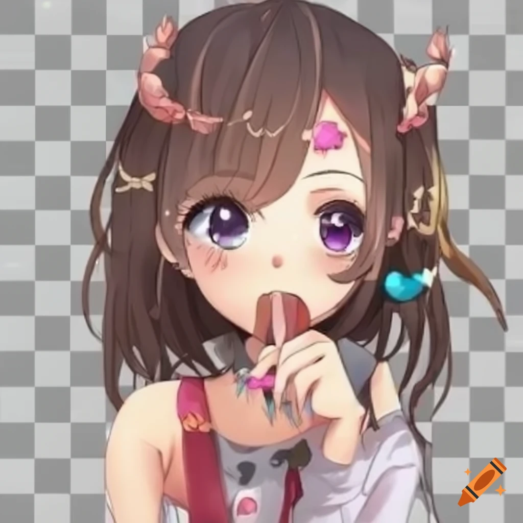 Anime girl emoji in PNG format on Craiyon