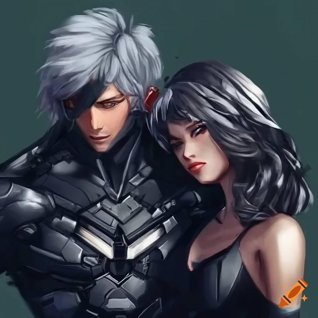 Artwork of Raiden from Metal Gear Rising hugging an African American ...