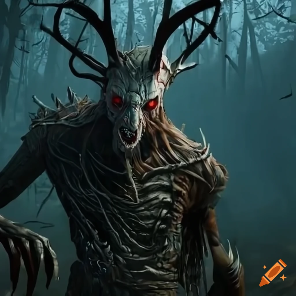 Close-up of the terrifying Leshen from The Witcher 3 on Craiyon