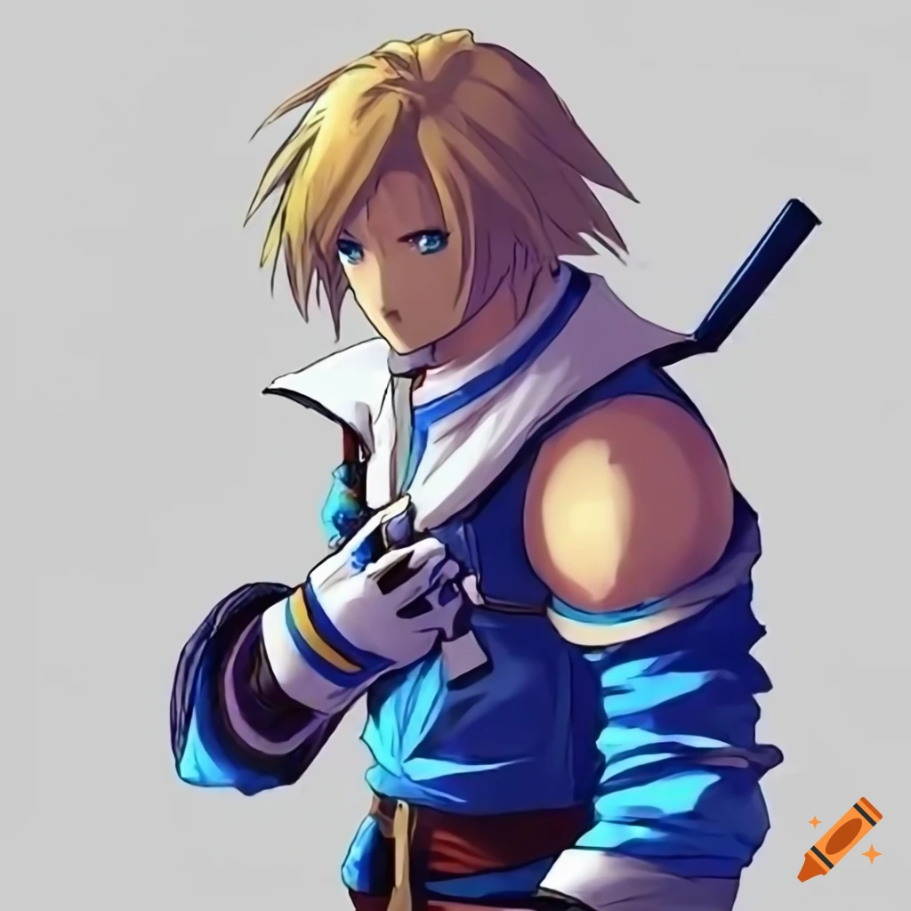 Anime character inspired by Ky Kiske on Craiyon