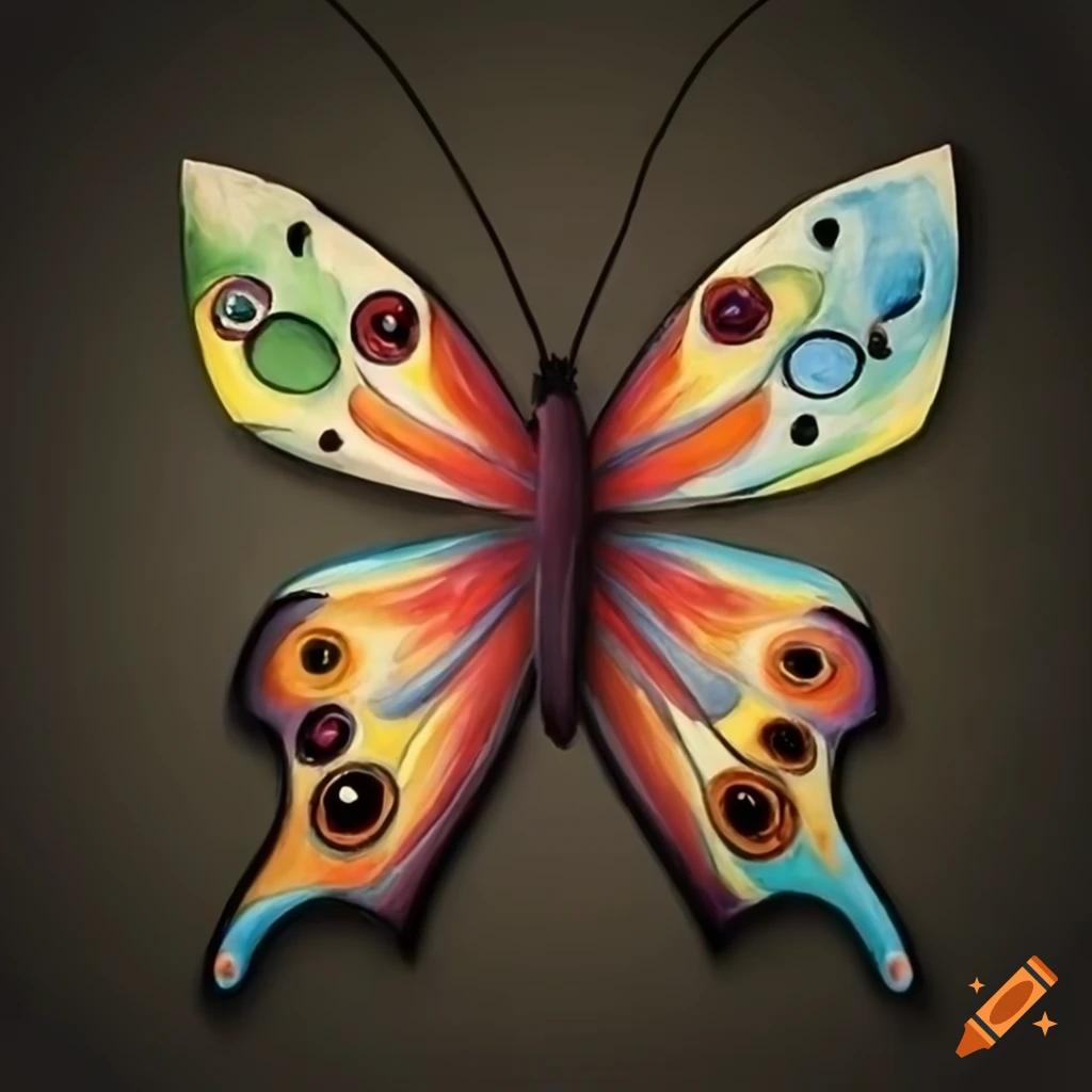 Surreal picasso butterfly artwork on Craiyon