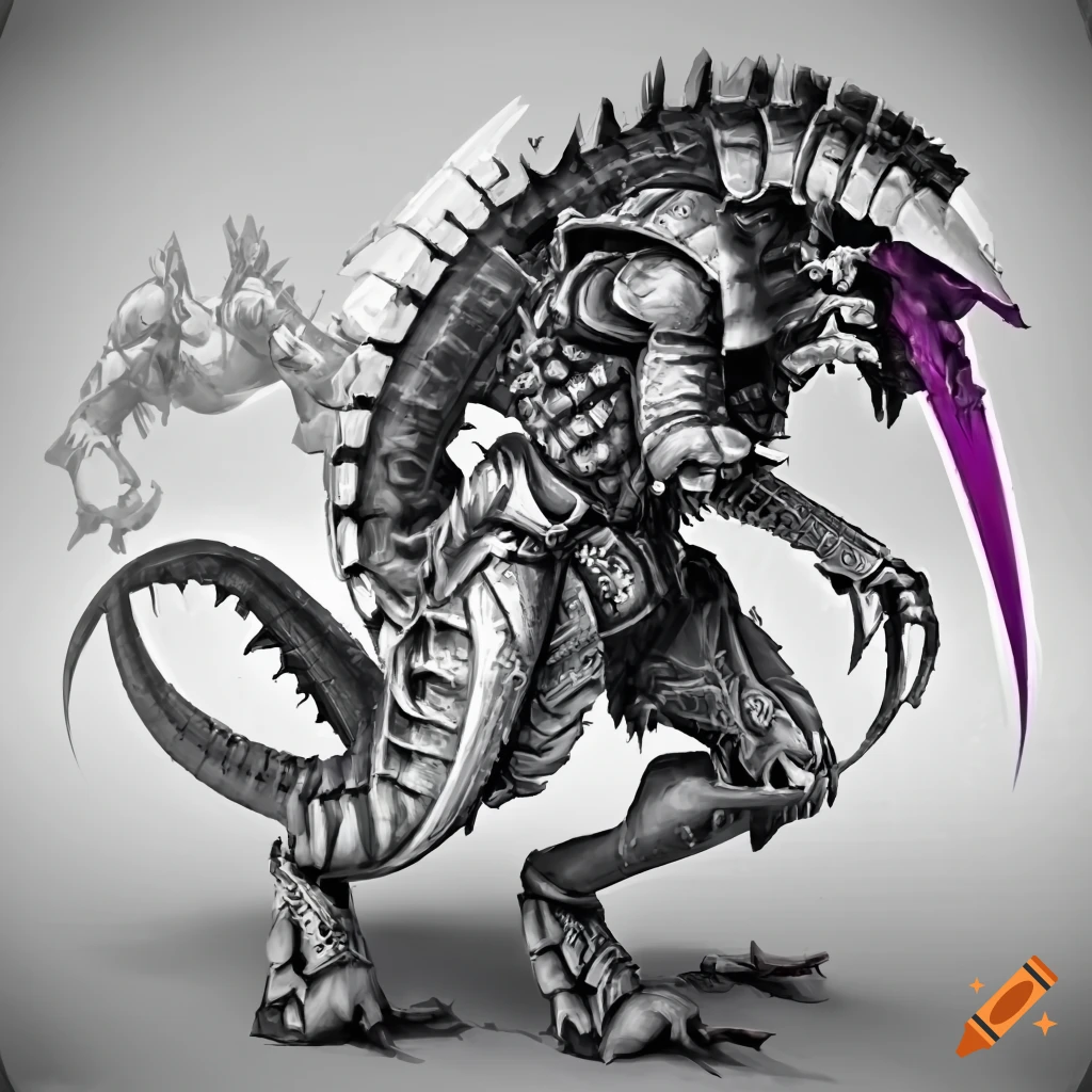 Image of a tyranid hybrid bioform with feeding tentacles and weapons on ...