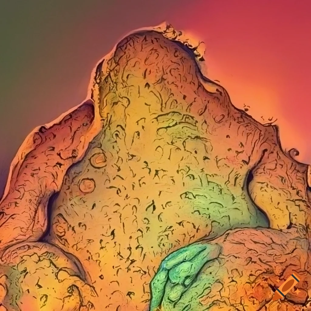 Textured drawing of a mud elemental in warm pastel colors on Craiyon