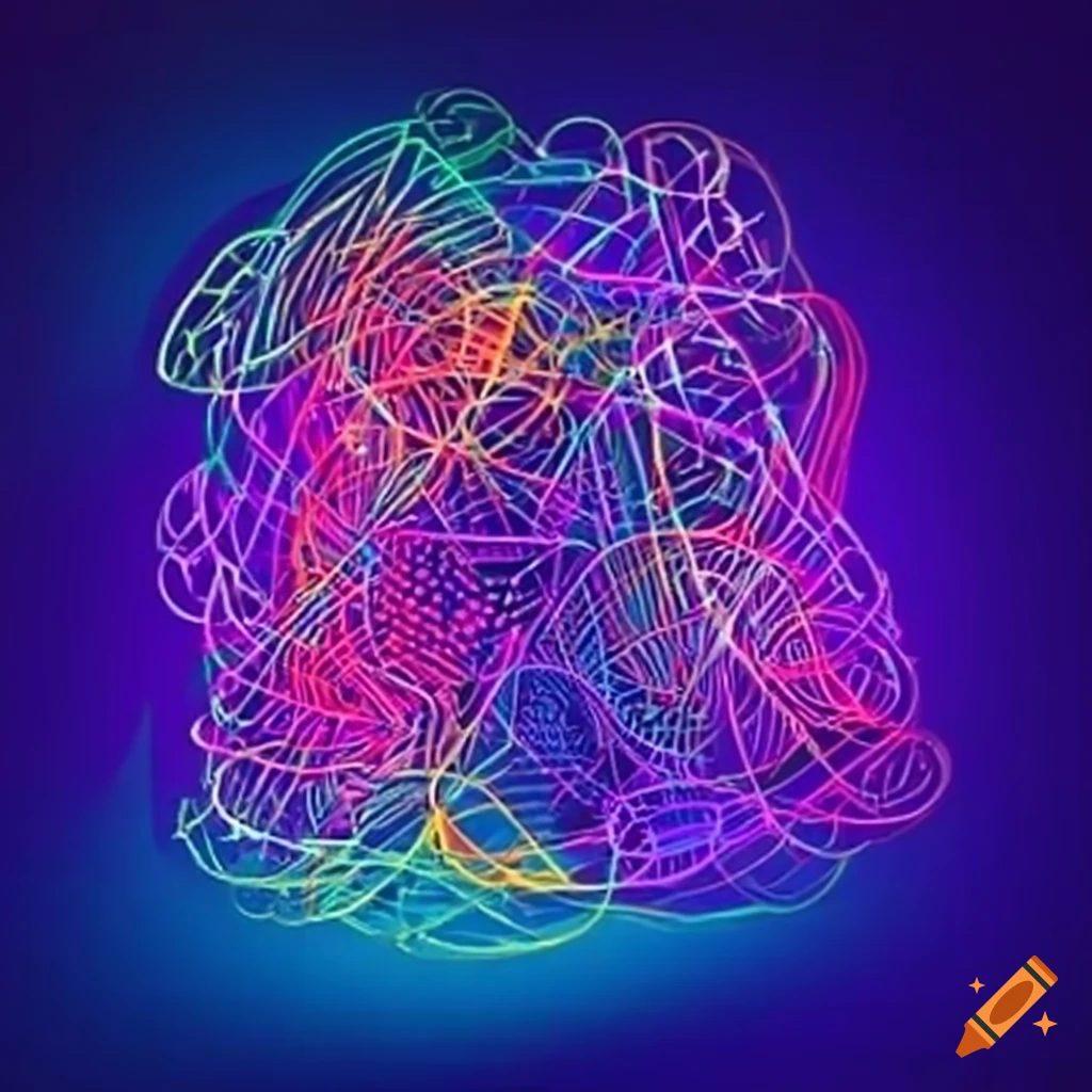 Abstract digital art of network lines on Craiyon