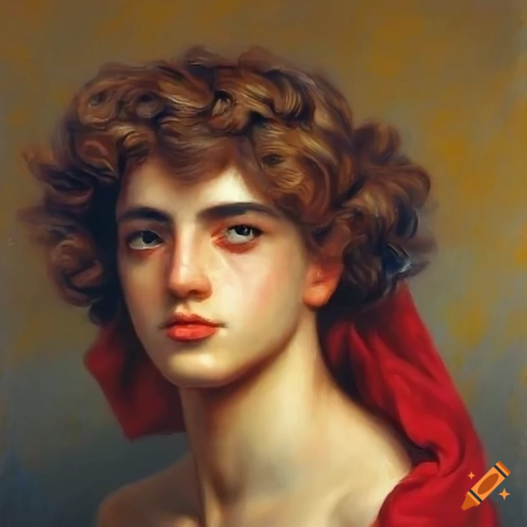 Oil painting of a Greek god on Craiyon